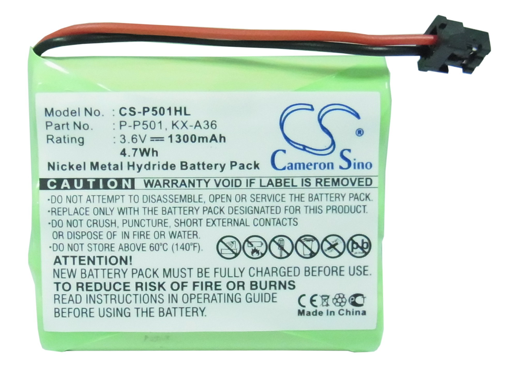 Ni-MH Battery for Panasonic P-P508 P-P510 PQP504SVC 3.6V 1300mAh | eBay