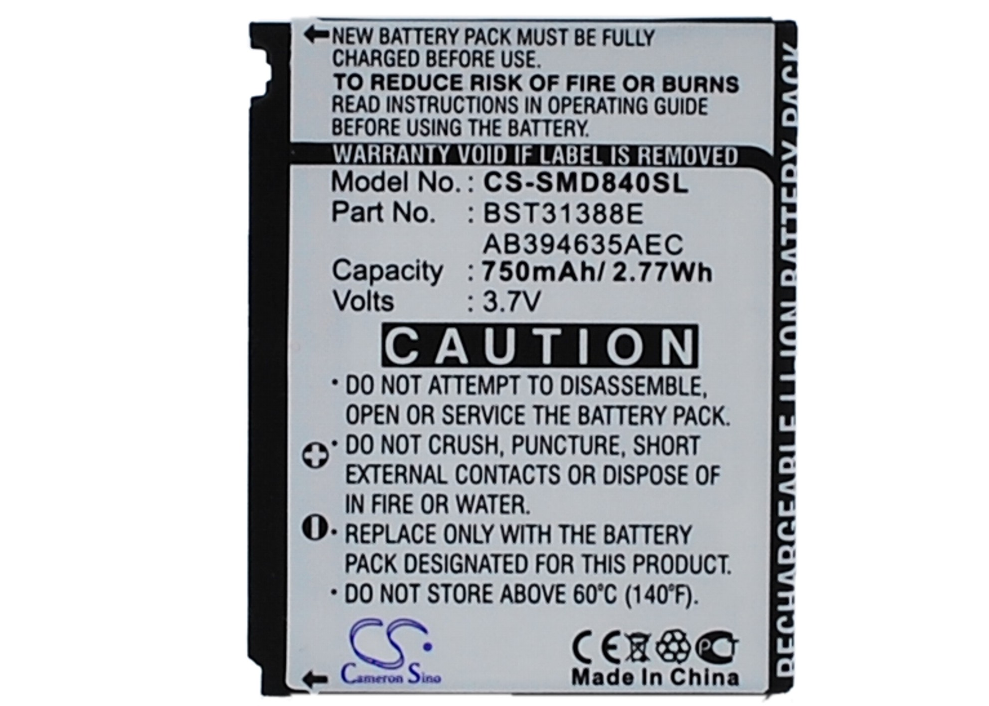Li-ion Battery for Samsung M359 SGH-D840 SGH-D848 3.7V 750mAh | eBay